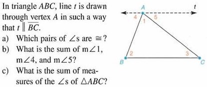 Solved In triangle ABC, line t is drawn through vertex A in | Chegg.com