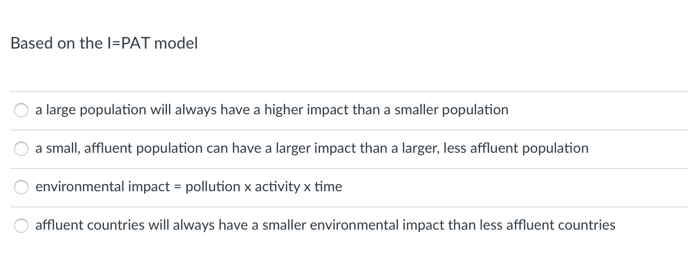 Solved Based on the l=PAT model a large population will | Chegg.com