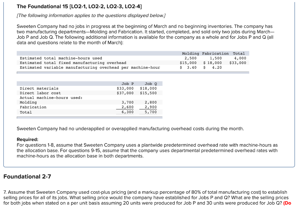 Solved The Foundational 15 [LO2-1, LO2-2, LO2-3, LO2-4] [The | Chegg.com