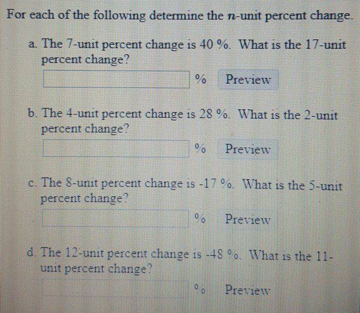 Solved For each of the following determine the n-unit | Chegg.com