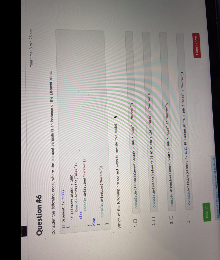 Solved Your time: 3 min 25 sec Question #6 Consider the | Chegg.com