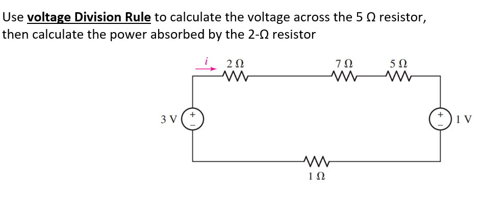 Solved Use voltage Division Rule to calculate the voltage | Chegg.com