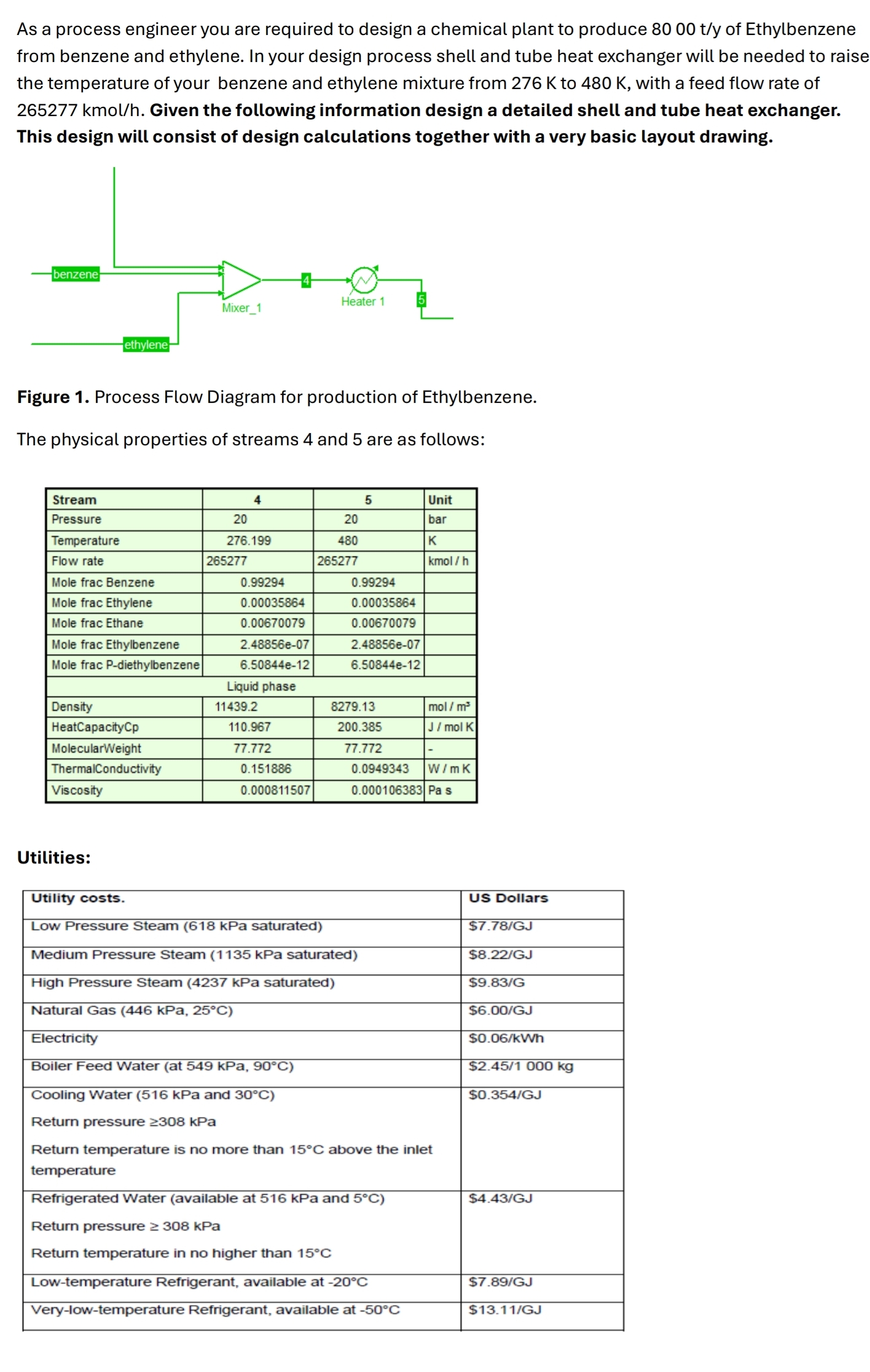 Solved As a process engineer you are required to design a | Chegg.com