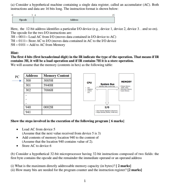 Solved (a) Consider a hypothetical machine containing a | Chegg.com