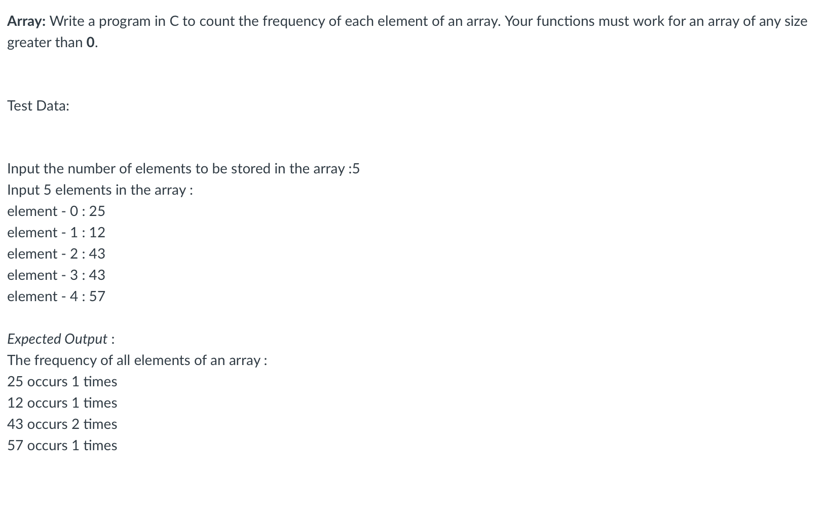 Solved Array: Write a program in C to count the frequency of | Chegg.com