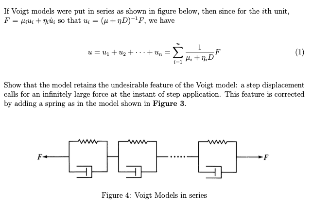 If Voigt models were put in series as shown in figure | Chegg.com