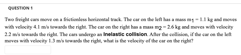 Solved Two freight cars move on a frictionless horizontal | Chegg.com