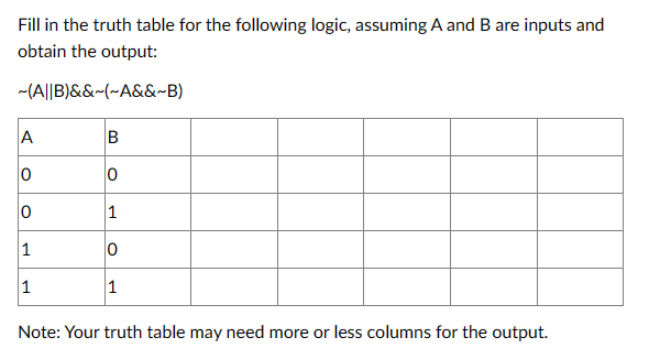 Solved Fill in the truth table for the following logic, | Chegg.com