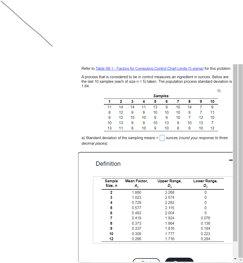 Solved Refer toTable S6.1 - Factors for Computing Control | Chegg.com