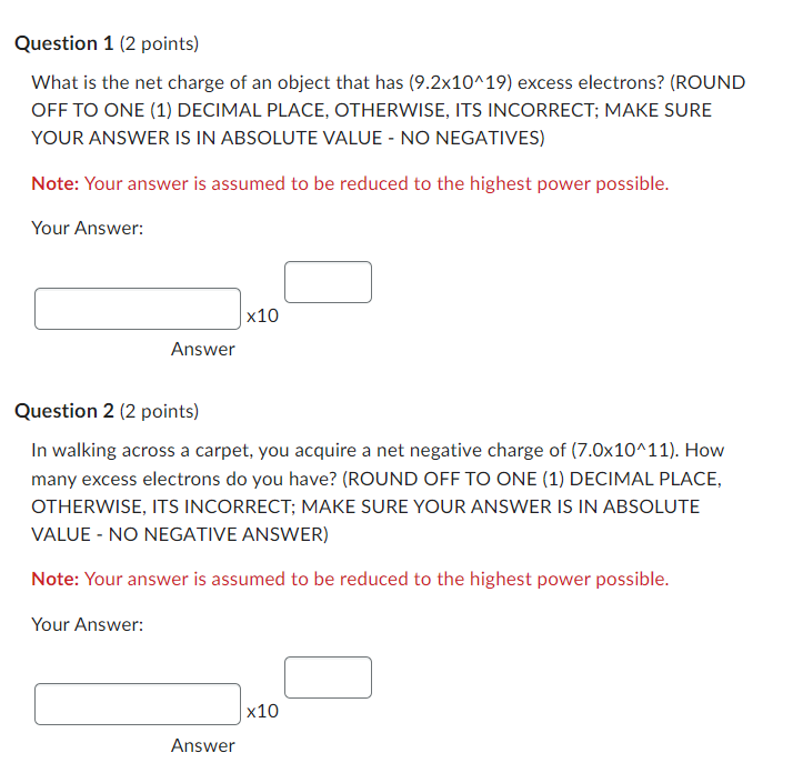 Solved What is the net charge of an object that has | Chegg.com