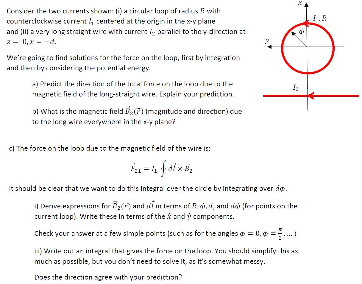 Solved х 11,R Consider the two currents shown: (i) a | Chegg.com