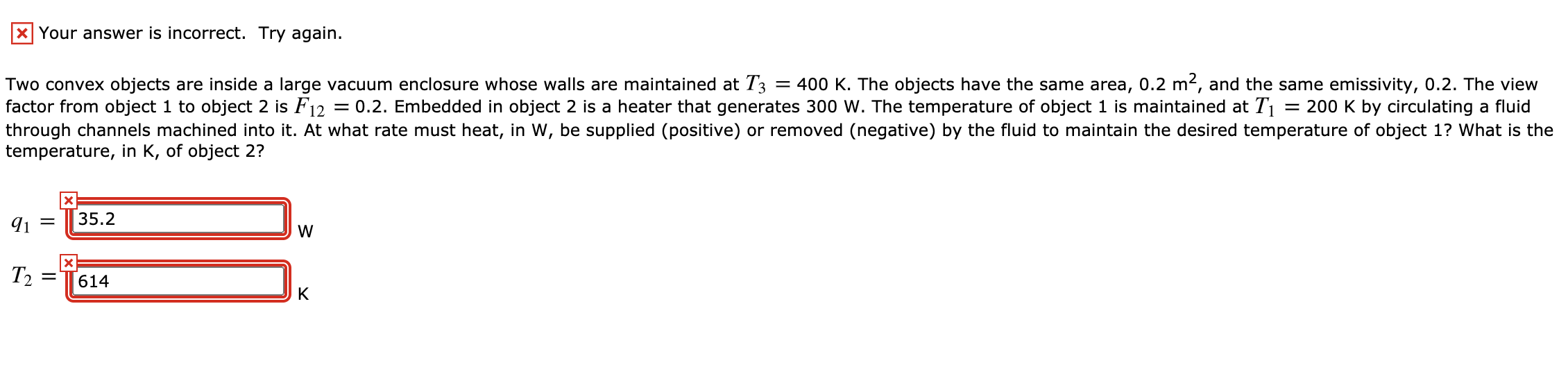 Solved * Your answer is incorrect. Try again. Two convex | Chegg.com