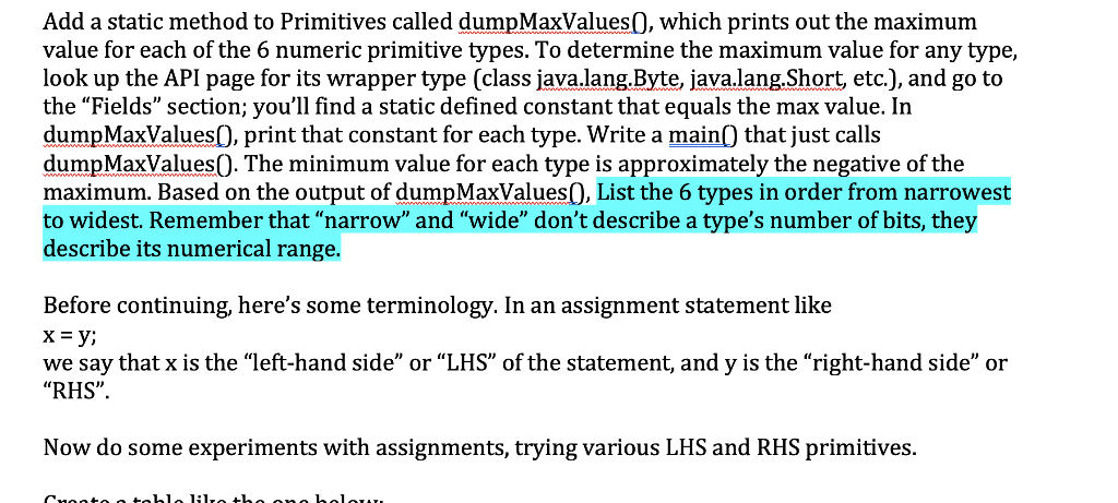 Add a static method to Primitives called | Chegg.com