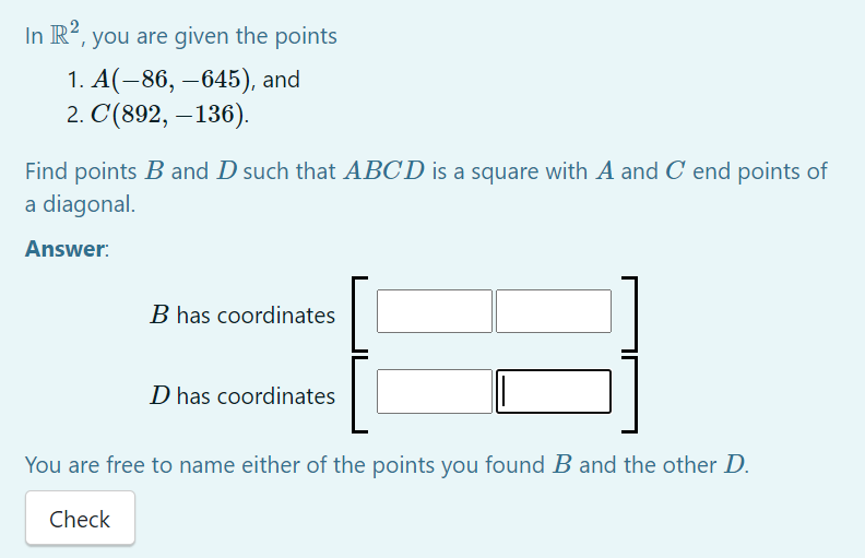 Solved In R?, you are given the points 1. A(-86, -645), and | Chegg.com