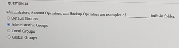 Solved Administrators, Account Operators, and Backup | Chegg.com