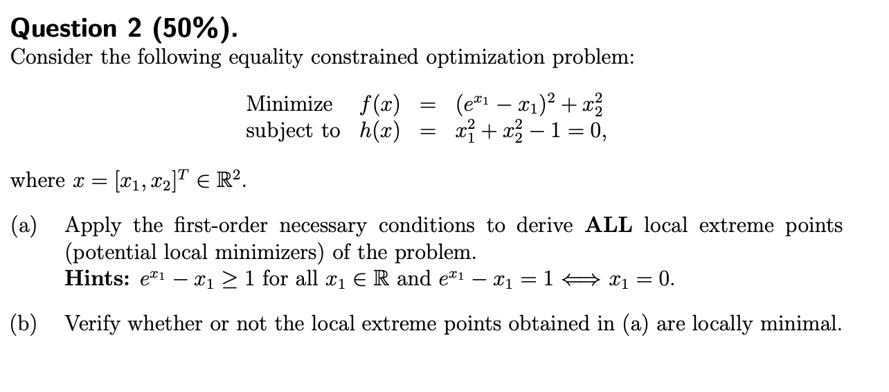 Solved Question 2 (50\%). Consider the following equality | Chegg.com