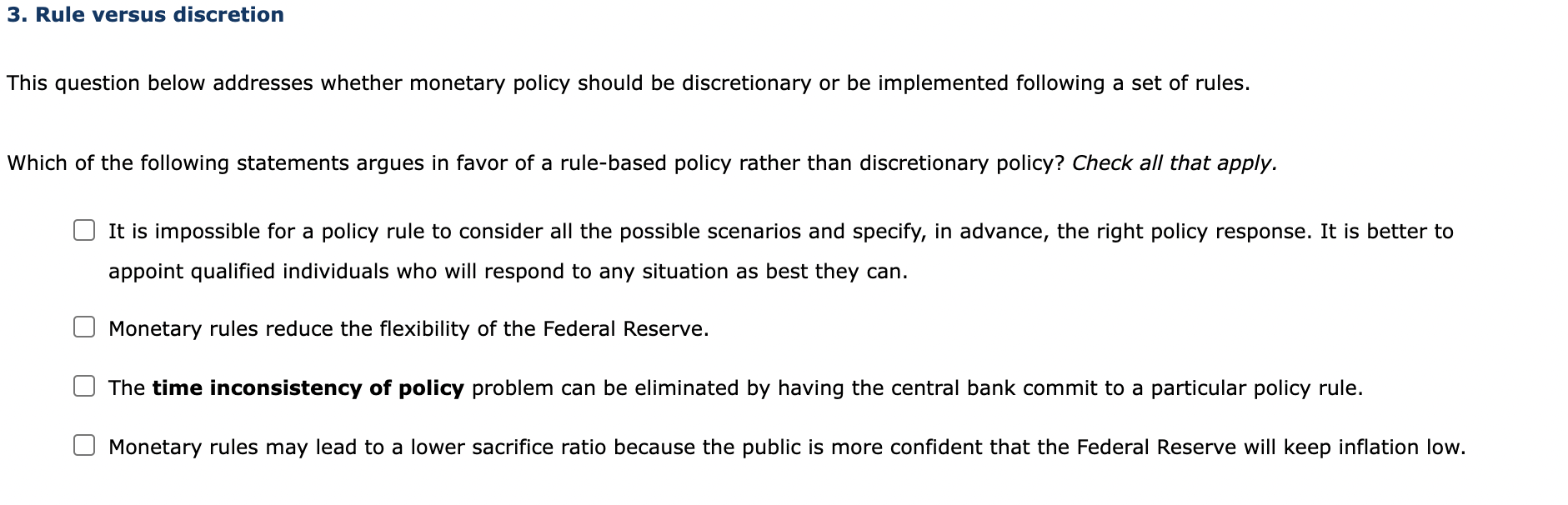 Solved his question below addresses whether monetary policy | Chegg.com