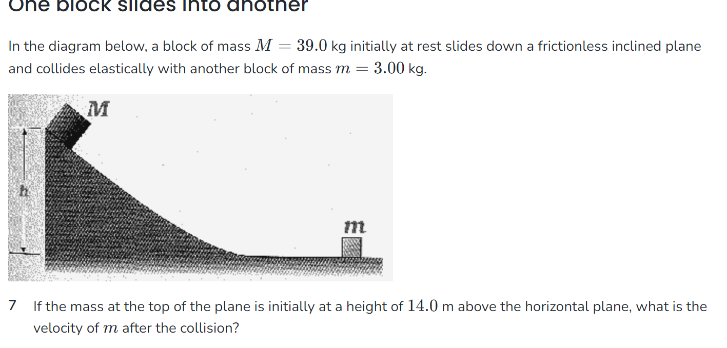 Solved One biock sIIaes into anotnerIn the diagram below, a | Chegg.com