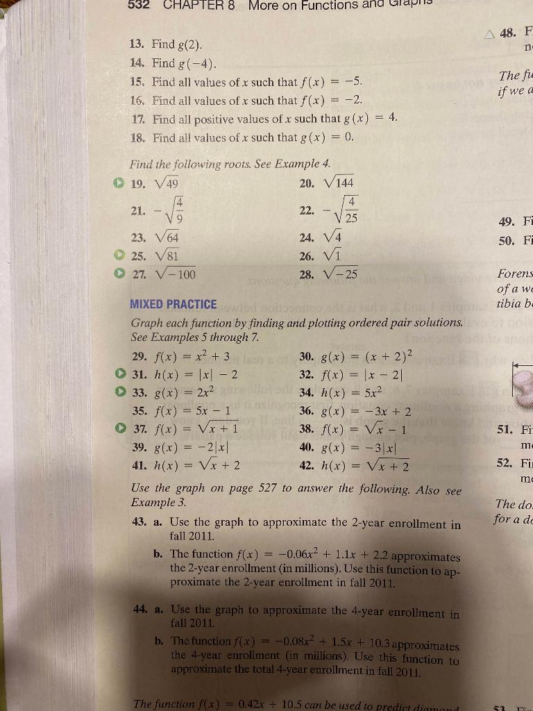 532 CHAPTER 8 More on Functions and Grap A 48. F n | Chegg.com