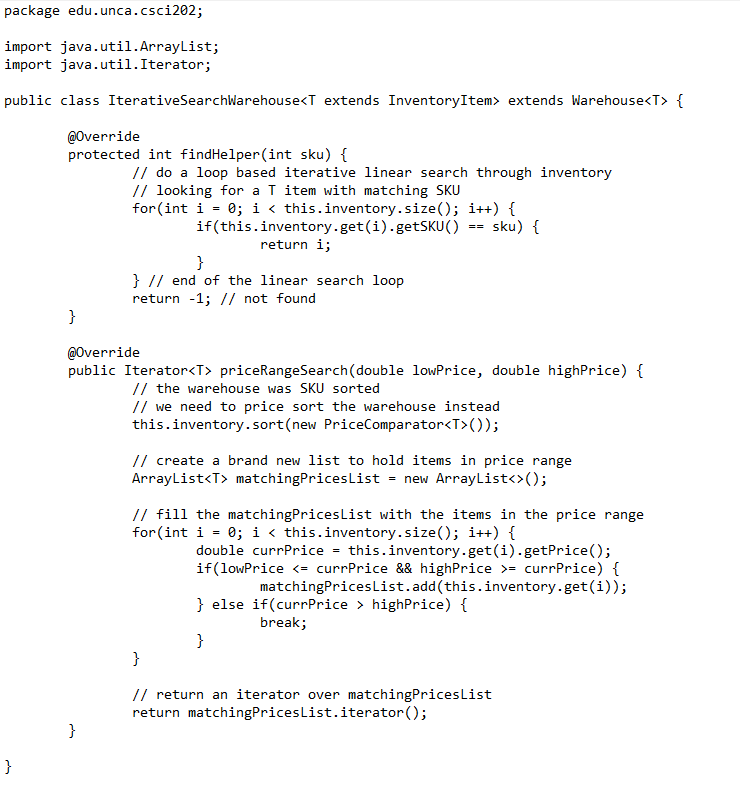 age edu.unca.csci202; ic interface InventoryItem \{ | Chegg.com