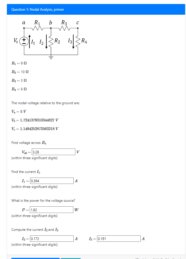 Solved Question 1: Nodal Analysis, primer | Chegg.com