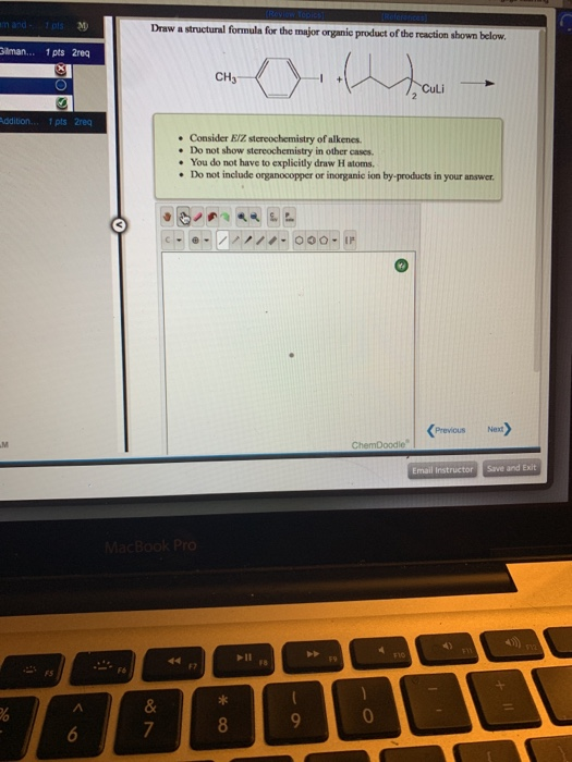 Solved Draw a structural formula for the major organic | Chegg.com