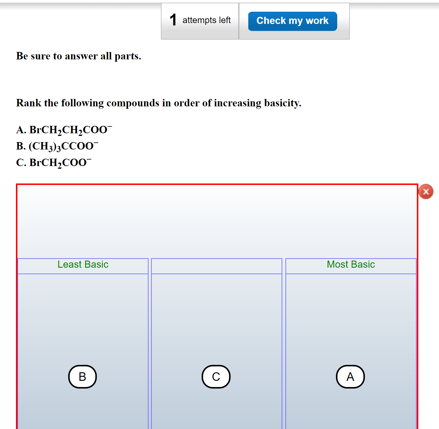 Solved Be sure to answer all parts. Rank the following | Chegg.com