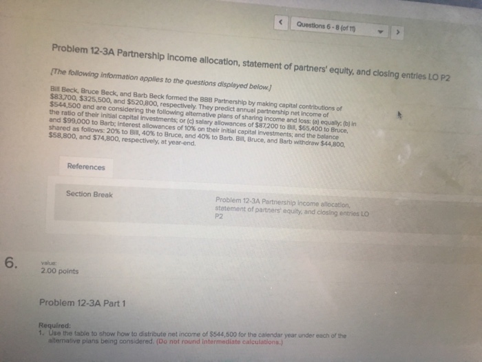 Solved Questions 6-8 (of tt) Problem 12-3A Partnership | Chegg.com