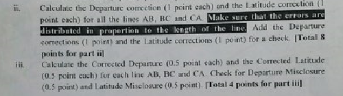 Solved 3. Consider the triangular traverse for which data is | Chegg.com
