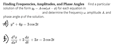 Solved Finding Frequencies, Amplitudes, and Phase Angles | Chegg.com