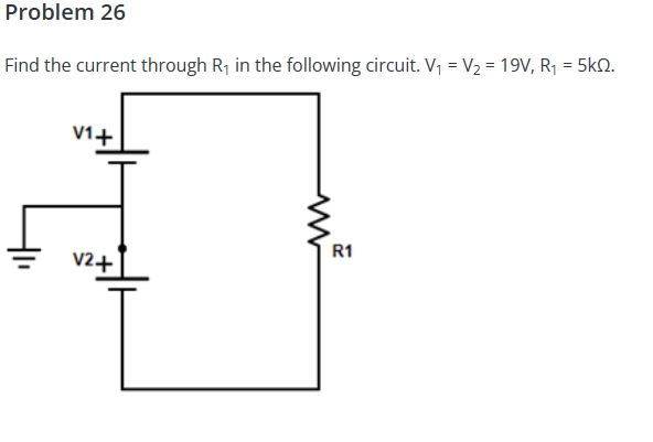Solved Problem 26Find the current through R1 ﻿in the | Chegg.com
