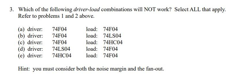 1. Calculate the noise margin high (NMH) and noise | Chegg.com