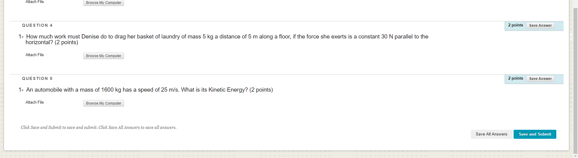 Solved Attach File Browse My Computer QUESTION 4 2 points | Chegg.com