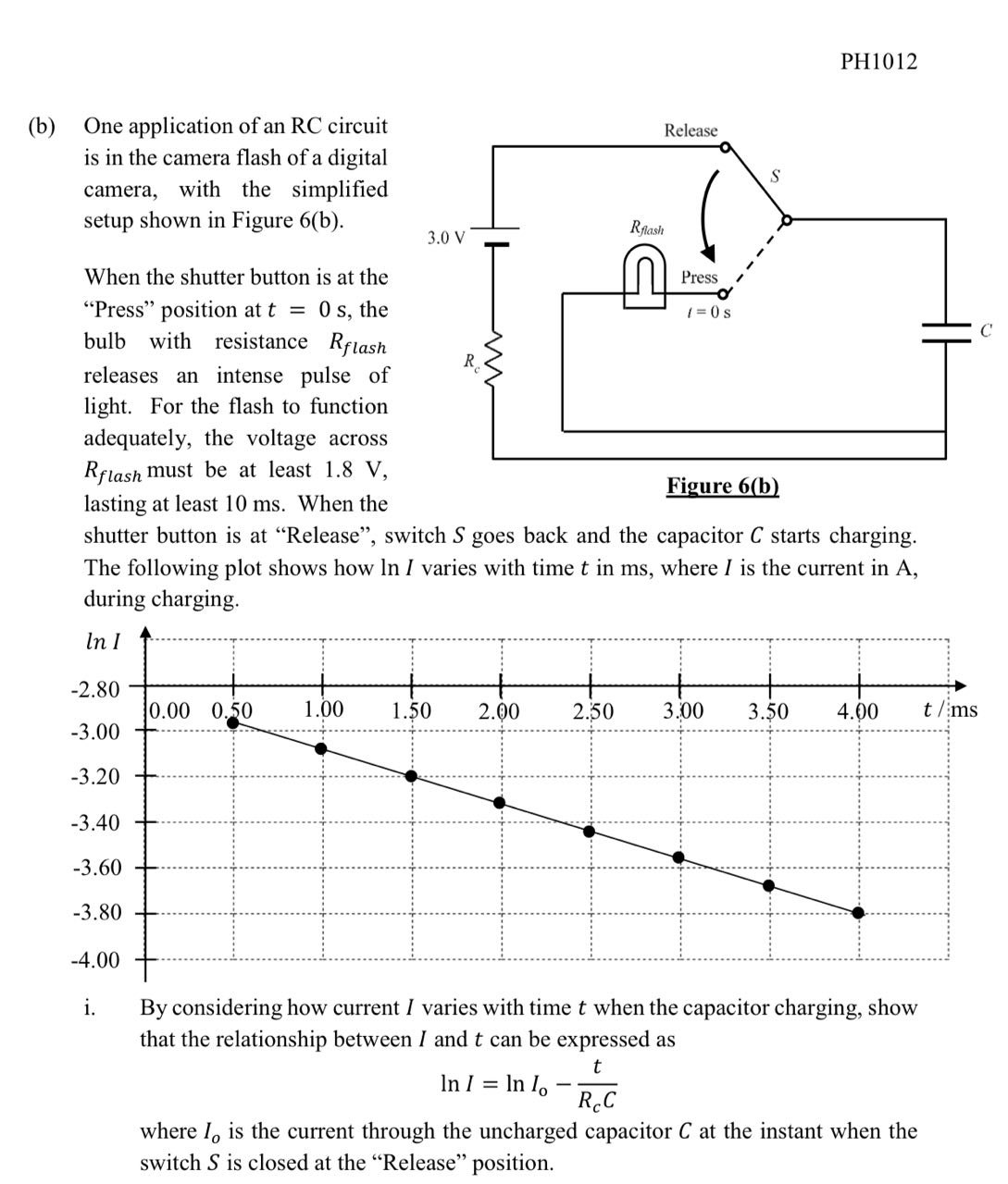 Solved (a) Figure 6(a) below shows a circuit where V1=2 V | Chegg.com