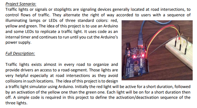 Solved Traffic light simulator using Arduino Explain three | Chegg.com