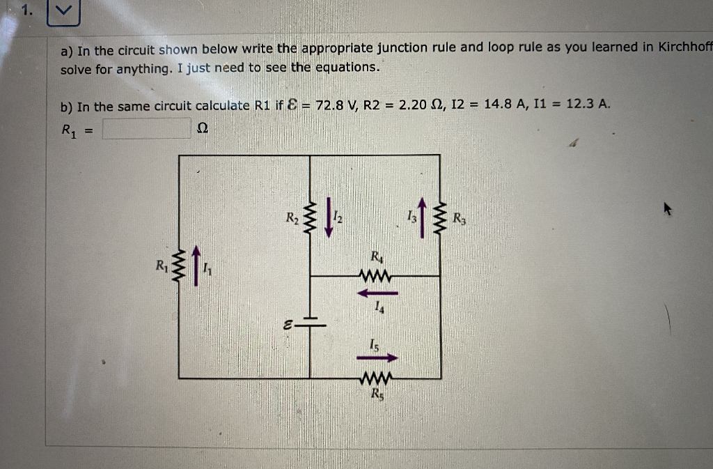 Solved a) In the circuit shown below write the appropriate | Chegg.com
