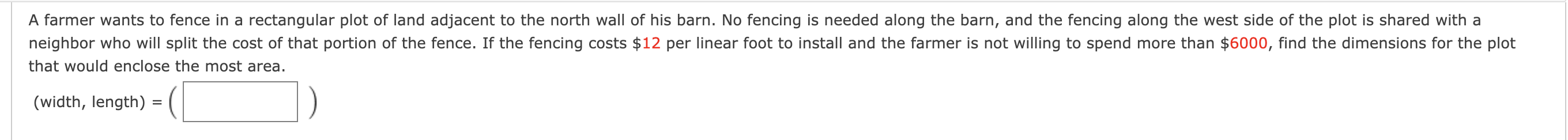Solved A farmer wants to fence in a rectangular plot of land | Chegg.com