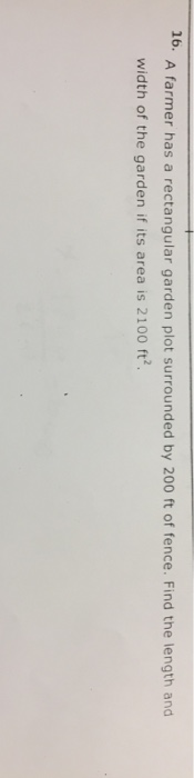 Solved A farmer has a rectangular garden plot surrounded by | Chegg.com