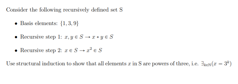Solved Consider the following recursively defined set S • | Chegg.com