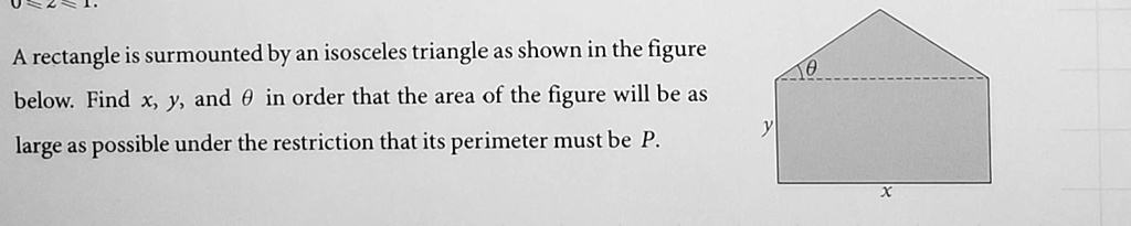 Solved A rectangle is surmounted by an isosceles triangle as | Chegg.com
