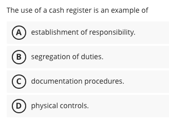 Solved The use of a cash register is an example | Chegg.com