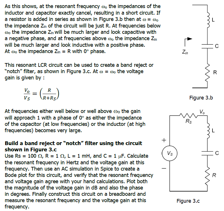 Solved 3. LCR Series Resonant circuits Resonance also occurs | Chegg.com