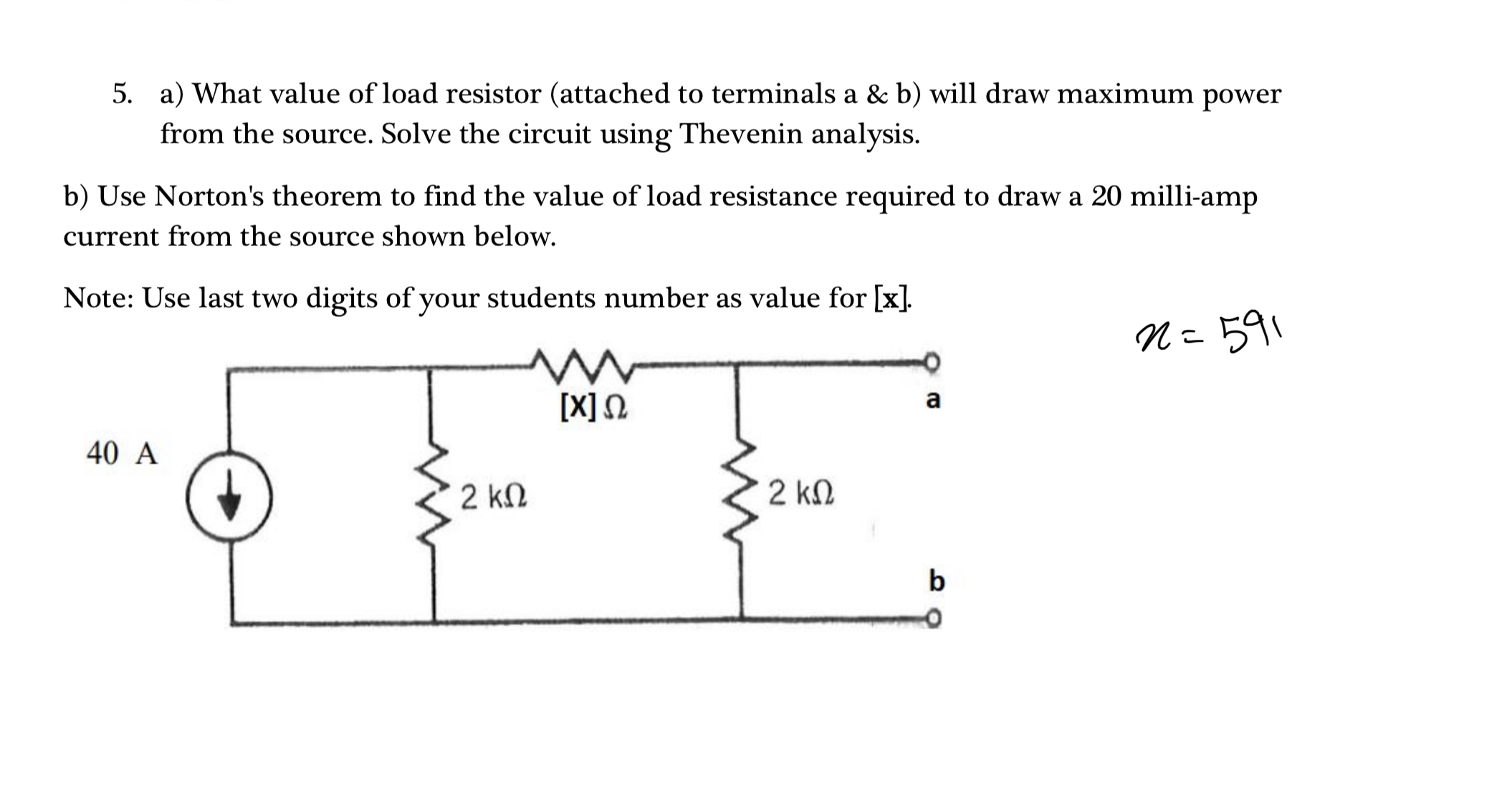 Solved 5. a) What value of load resistor (attached to | Chegg.com