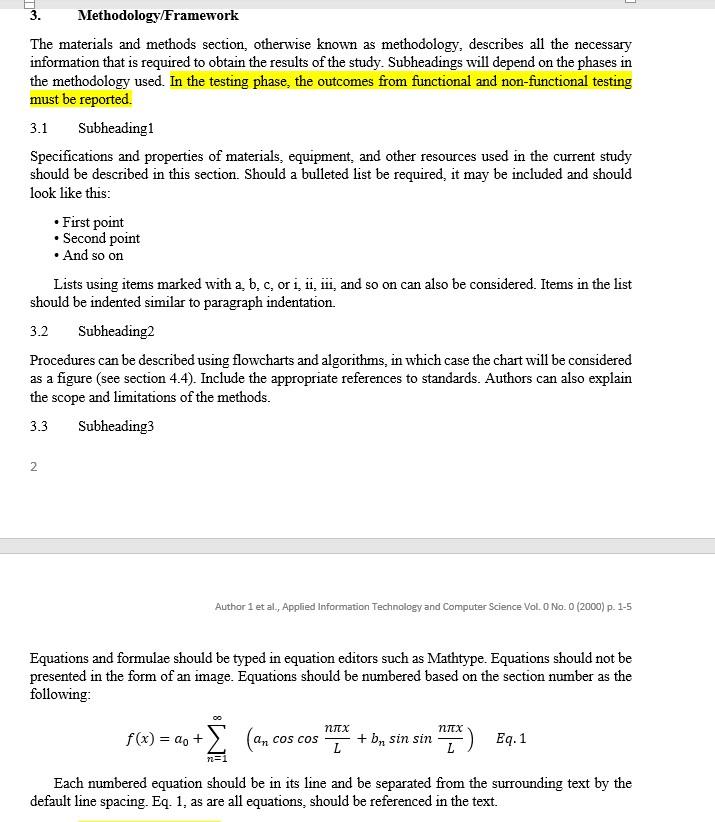 Solved I need a report on the Methodology for an | Chegg.com