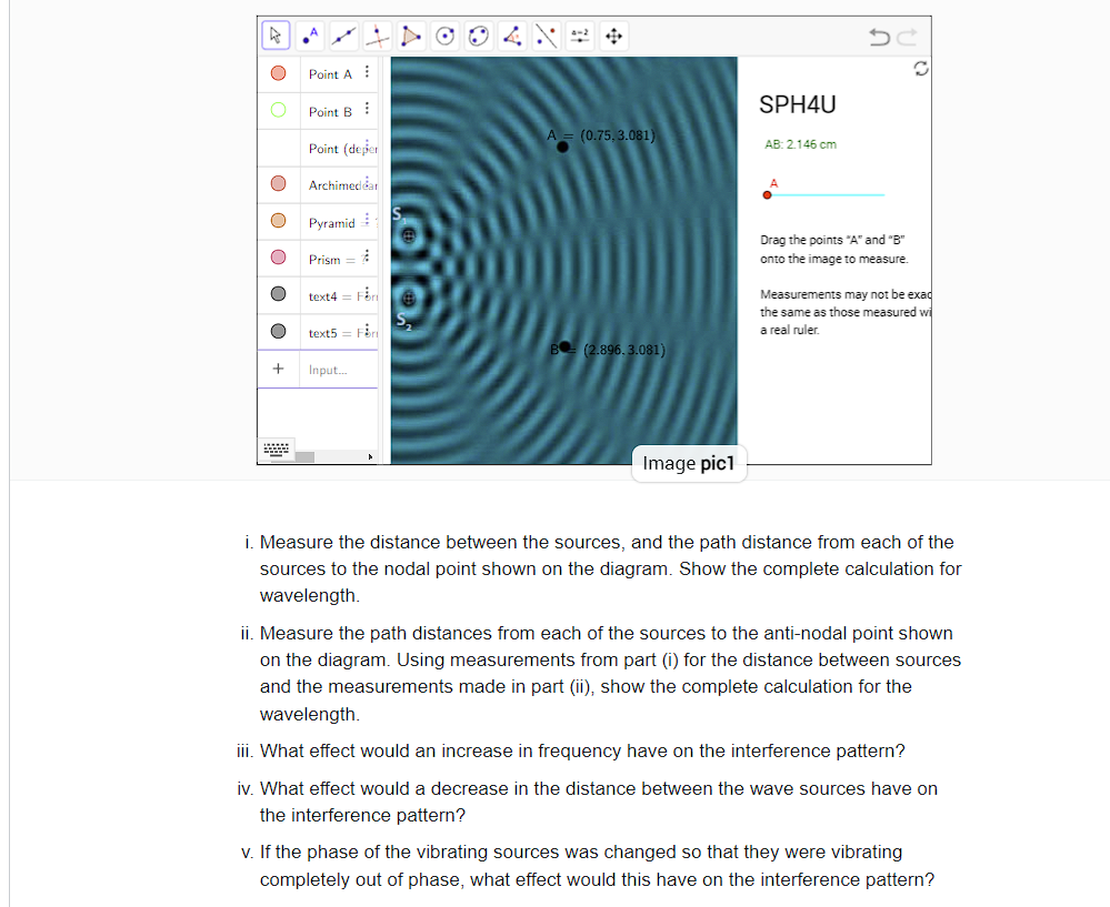 Solved i. Measure the distance between the sources, and the | Chegg.com