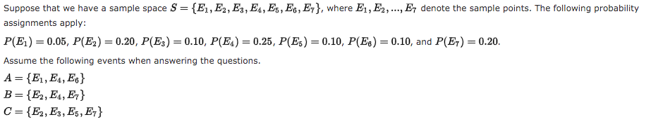 Solved Suppose that we have a sample space S = {E1, E2, E3, | Chegg.com