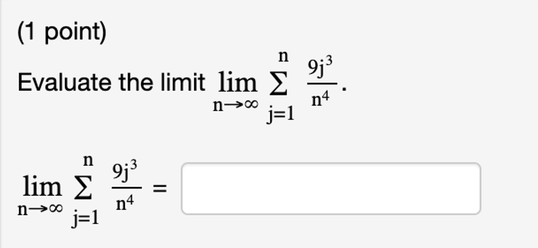 Solved (1 ﻿point)Evaluate the limit | Chegg.com