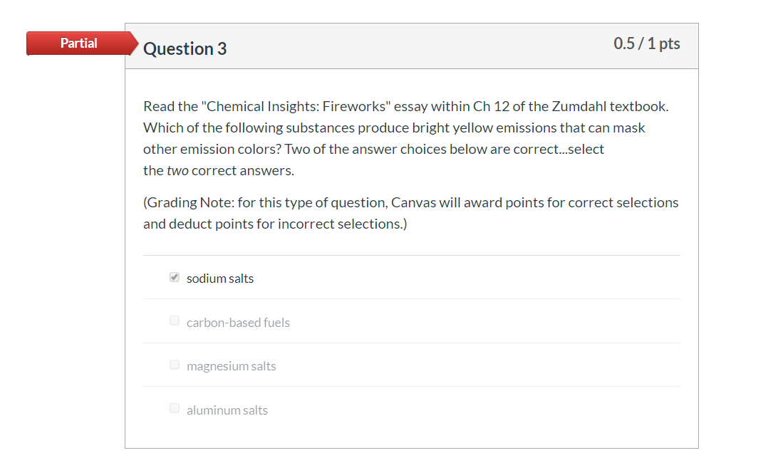 0.5/1 pts Partial Question 3 Read the "Chemical | Chegg.com