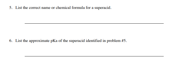 Solved 5. List the correct name or chemical formula for a | Chegg.com