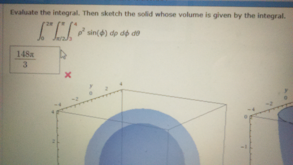 Solved Evaluate the integral. Then sketch the solid whose | Chegg.com